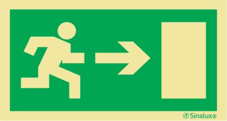 Beschilderung Ausfahrt Tür rechts, 1200 x 600mm - Formamed Shop