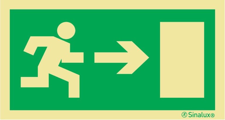 Beschilderung Ausfahrt Tür rechts, 1200 x 600mm - Formamed Shop